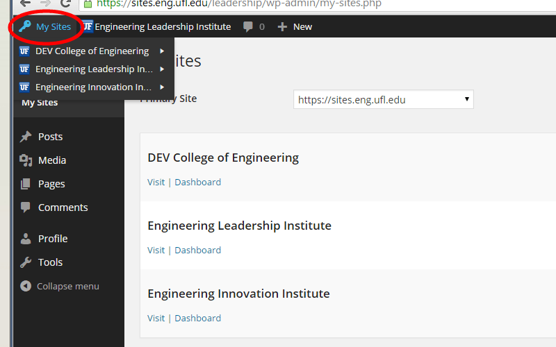 Log in to Your Site - Marketing & Communications